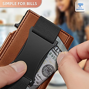 KEMISANT Airtag Wallet Men Gift,Mens Slim Front Pocket Wallet Money Clip Standard or Apple Airtag Use 3.8"×2.8"×0.9"