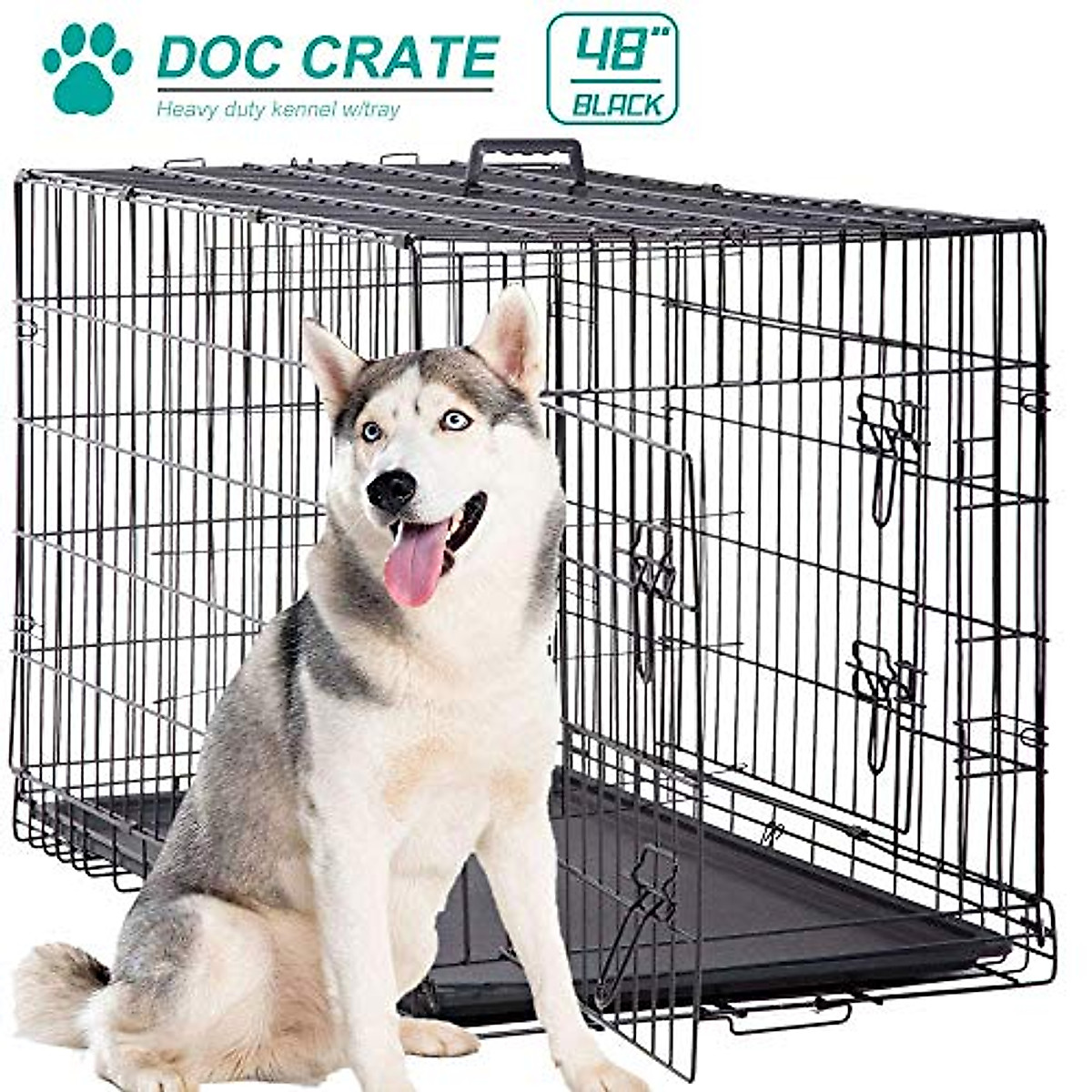 48 inch Dog Cage Large XXL Dog Crates for Large Dogs Folding Dog ...