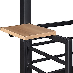 Harper & Bright Designs Twin Over Twin Bunk Bed with Slide, House Bunk Bed with Roof and Guardrails, Metal Bunk Bed Twin Over Twin, House Bed for Kids, Teens, Girls, Boys (New, Black)