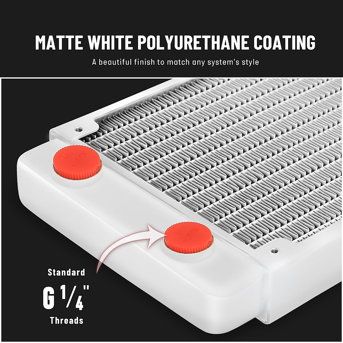 360mm Water Cooling Radiators, 12 Pipe Heat Exchanger Radiators, Copper Computer Radiators for PC CPU Computer Water Cool System, G1/4 Thread, Easy Installation, White