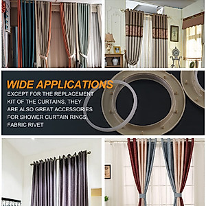 Rustark 20 Sets 1-5/8" (42mm) Inner Diameter Curtain Grommet with Connectors Black Round Plastic Curtain Rings Curtain Spacers Low Noise Curtain Rings DIY Roman Curtain Rings for Window Curtains