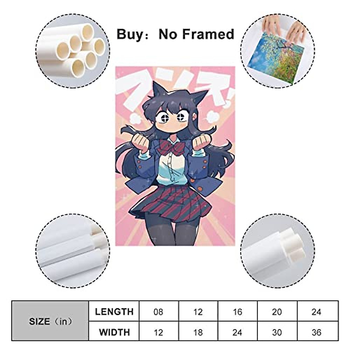AZRASH Anime Komi Can't Communicate Poster Canvas Gifts Wall Art Posters Print Modern Bedroom Decor 12x18inch(30x45cm)