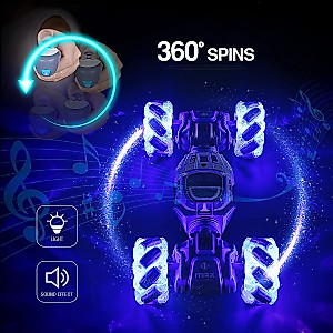 Remote Control car for Boys 4-7 RC Stunt car Twist rc Cars Age 8-12 Offroad Hobby Crawler Toy Hand Gesture Sensing Drift 360 Flips Double Sided Rotate Transform 4WD Vehicles 5 Year Old Girls Kids