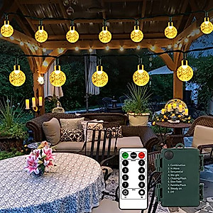 Goupfafa Battery Operated Globe String Lights, Outdoor String Lights 50.85FT 100 LED 8 Modes with Remote Timer Waterproof, Dimmable Christmas Lights Indoor Decor for Home Party Patio Garden Wedding