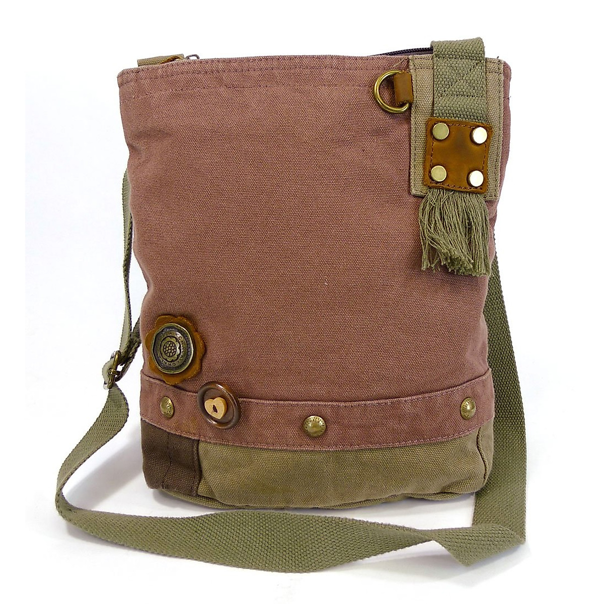 CHALA Patch Cross-Body Women Handbag, Canvas Messenger Bag - Mauve (Giraffe)