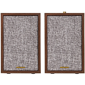 Crosley S200A-WA 4" Active Powered Bluetooth Stereo Speakers with Optical, USB, and Aux Connections, Walnut