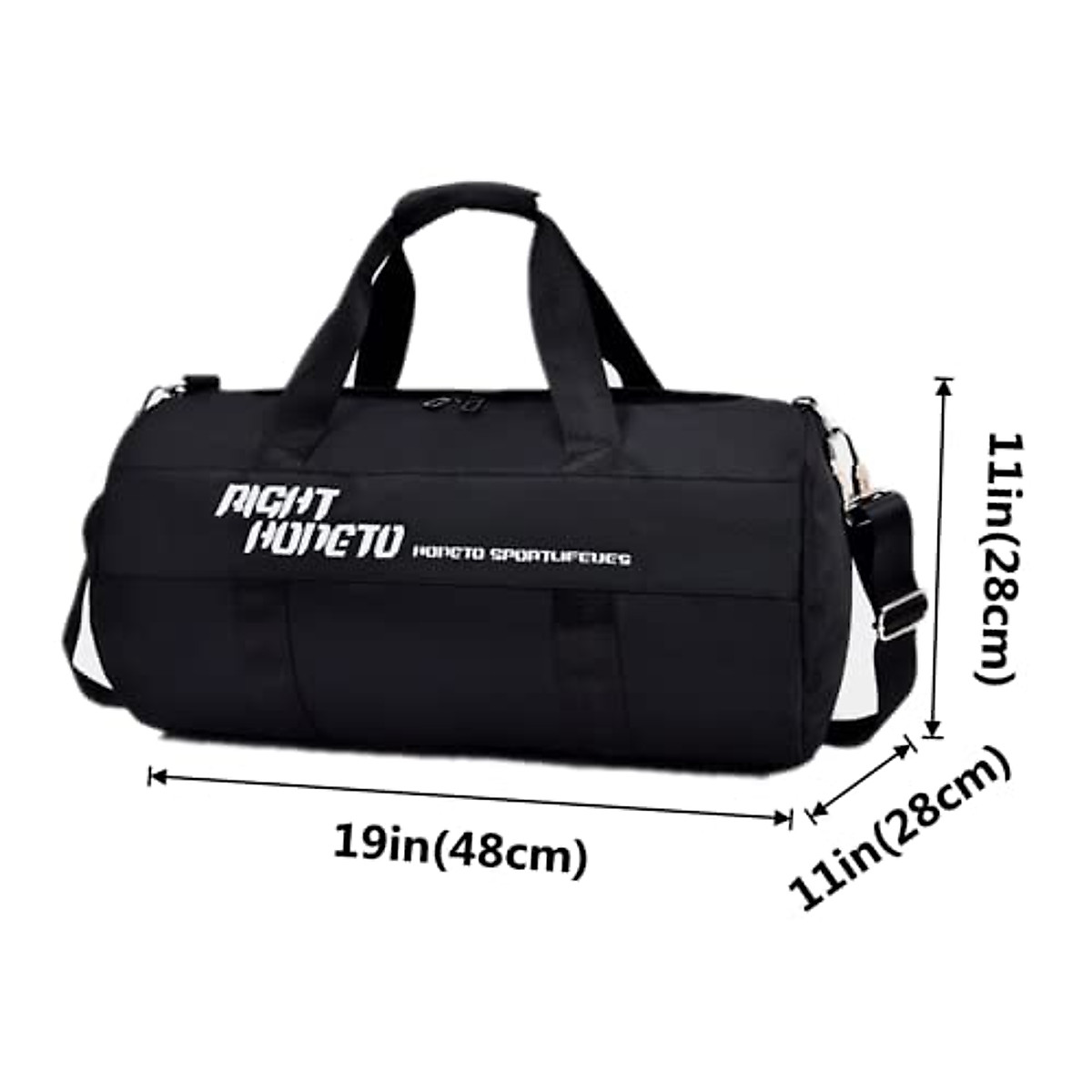 Sutmdo Gym Bags for Men and Women, Lightweight Carry-On,Sport Duffel bag with Shoe and Wet Compartments, Duffel Bag for School Practice or Overnight Travel Weekend (10black)