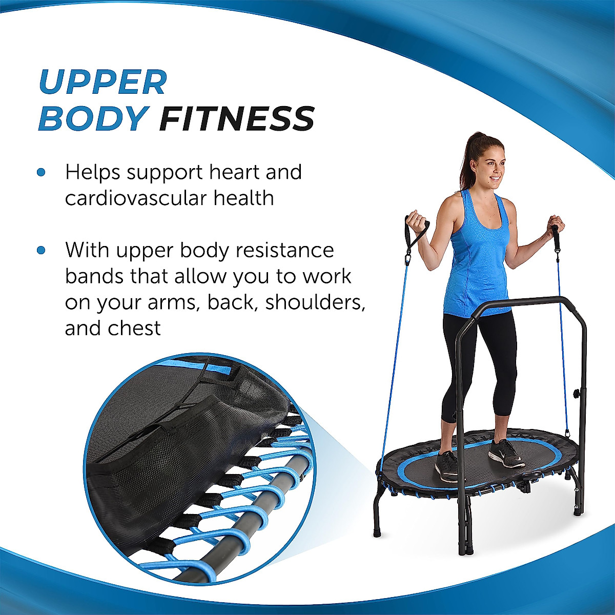 Stamina Fitness Trampoline - Exercise Trampoline with Smart Workout App - Indoor Trampoline Fitness Rebounder