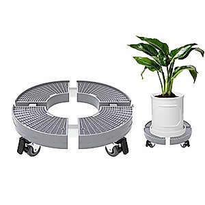 Adjustable Plant Stand (15-20’’) with Wheels Large Potted Planter Plant Stand on Wheels Pound Heavy Duty Plant Dolly Movable Plant Caddy Adjustable Rolling Tray Coaster…