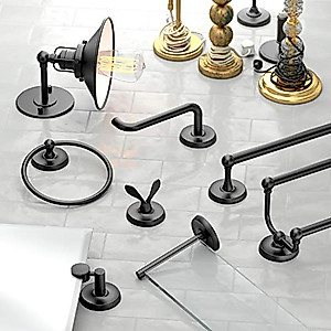 Gatco 5076MX Desinger II Robe Hook, Matte Black/Wall Mounted Double Robe and Towel Hook for Bathroom