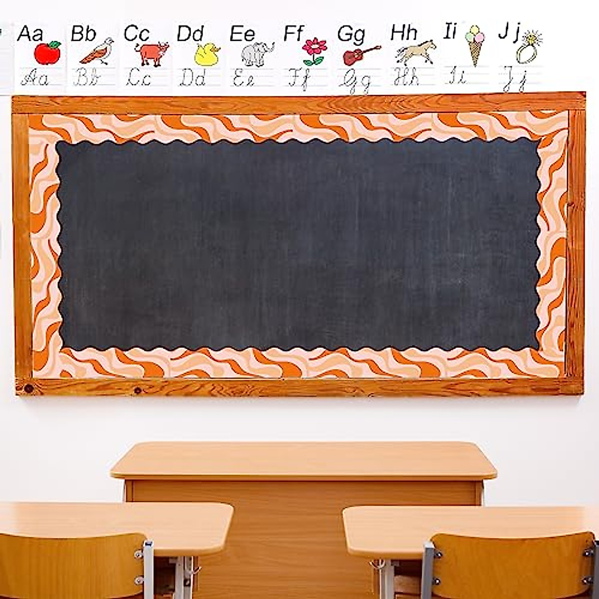 Whaline 196.8ft Boho Bulletin Board Borders Daisy Flower Checked Die-Cut Bulletin Board Stripes Retro Groovy Rolled Bulletin Board Trim for School Classroom Office Chalkboard Decoration, 6 Rolls