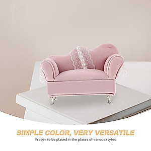 ibasenice Jewelry Storage Box Sofa Jewelry Box Nordic Jewelry Armoire Sofa Couch Beautiful Jewelry Case Dollhouse Furniture Desktop Decoration for Women Girls