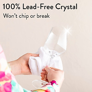 Frost Living Wine Glasses Set of 6 - Long Stem Crystal Hexagon Shaped Wine Glass Set - Large, Beveled, Diamond Shape Sides Lets Wines Breathe