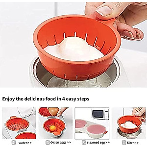 Microwave Egg Poachers Double Cup Egg Boiler Draining Egg Boiler Non-Stick Feature Microwave Ovens Cooking Tools Steamer Kitchen Gadget (1pcs,Green)