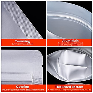 Zylooh Mylar Bags 50 Pcs – 1 Quart, 7.4 Mil, 7 x 10 Inches – Odour Free, Heat Resistant, Moisture Proof, Airtight Vacuum Seal Bag for Food Storage & More