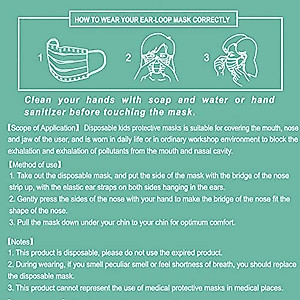 DUASTAR Kids Masks Disposable,50 Pcs Boys,Girl Unisex Face Mask,3 Ply Cute Masks For Children,Printed Cartoon Face Covering, Mascarillas Para Niños