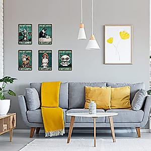 Ecrtorin Funny Black Cat Decor Wall Decor Sign White Cat Bathroom Sign Gothic Decor Medieval Tuxedo Cat Wall Cat Wall Art Poster Retro Poster Bar Home Bathroom Wall Decoration Sign 8x12 Inch