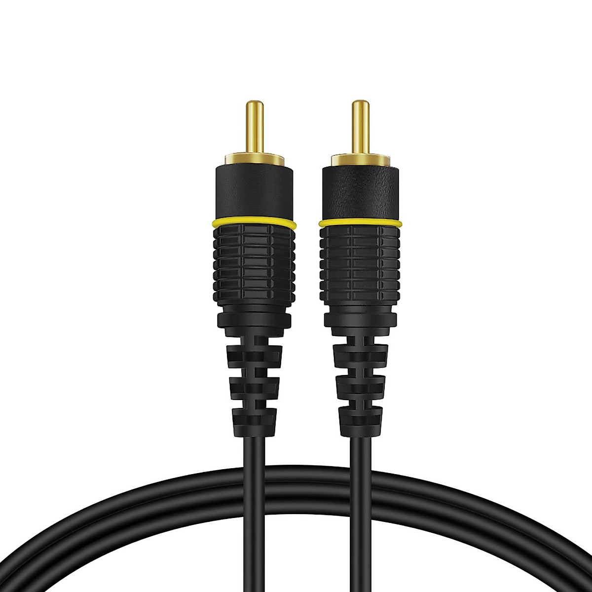 TNP Products Subwoofer S/PDIF Audio Digital Coaxial RCA Composite Video Cable (50 Feet) - Gold Plated Dual Shielded RCA to RCA Male Connectors - Black