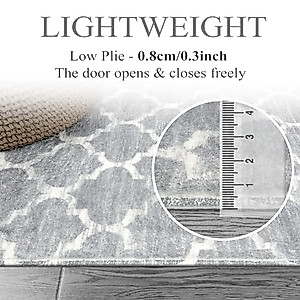 Lahome Moroccan Area Rug - 2’ X 4’ Non-Slip Area Rug Small Accent Distressed Throw Rugs Floor Carpet for Door Mat Entryway Bedrooms Laundry Room Decor (Rectangle - 2’ X 4’, Gray)