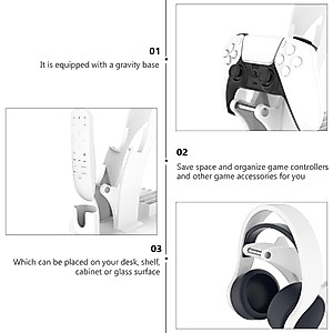 OSALADI Headphone Storage Bracket Multifunction Storage Bracket Anti- Slip Game Console Disc Headset Storage Rack Headphone Storage Shelf