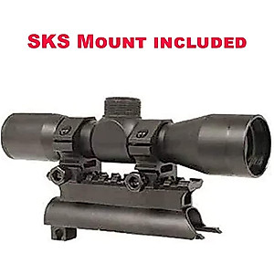 GOTICAL 4X32 Compact .223 .308 7.62x39 mm Tactical Scope Mil Dot with Ring Compact Riflescopes Hunting scopes (Scope Package 2)