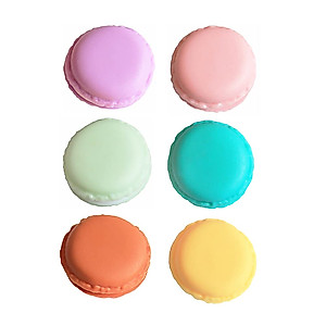 AKOAK 6 Pcs Mini Macaron Candy Box Earrings/Ring/Necklace/Headphones/SD Card Storage Box Round Pill Box