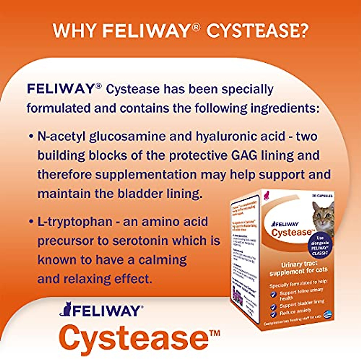 Feliway Cystease Advanced Urinary Tract Support Capsules (Tablets) for Cats (Pot Size: 300 Tablets)