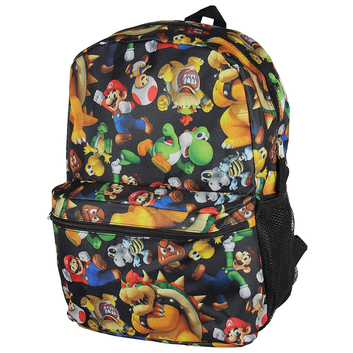 Super Mario Bros. Backpack All Over Character Print 16" Bag