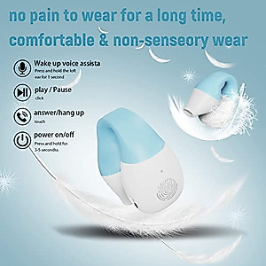 Mnvesz Open Ear Headphones,Wireless Bluetooth Earbuds, Earbud & in-Ear Headphones, Wireless Earbuds, Bluetooth 5.3 Clip-on Earphones, 30 Hours Playtime with Charging Case, Workout Headphones(Blue)