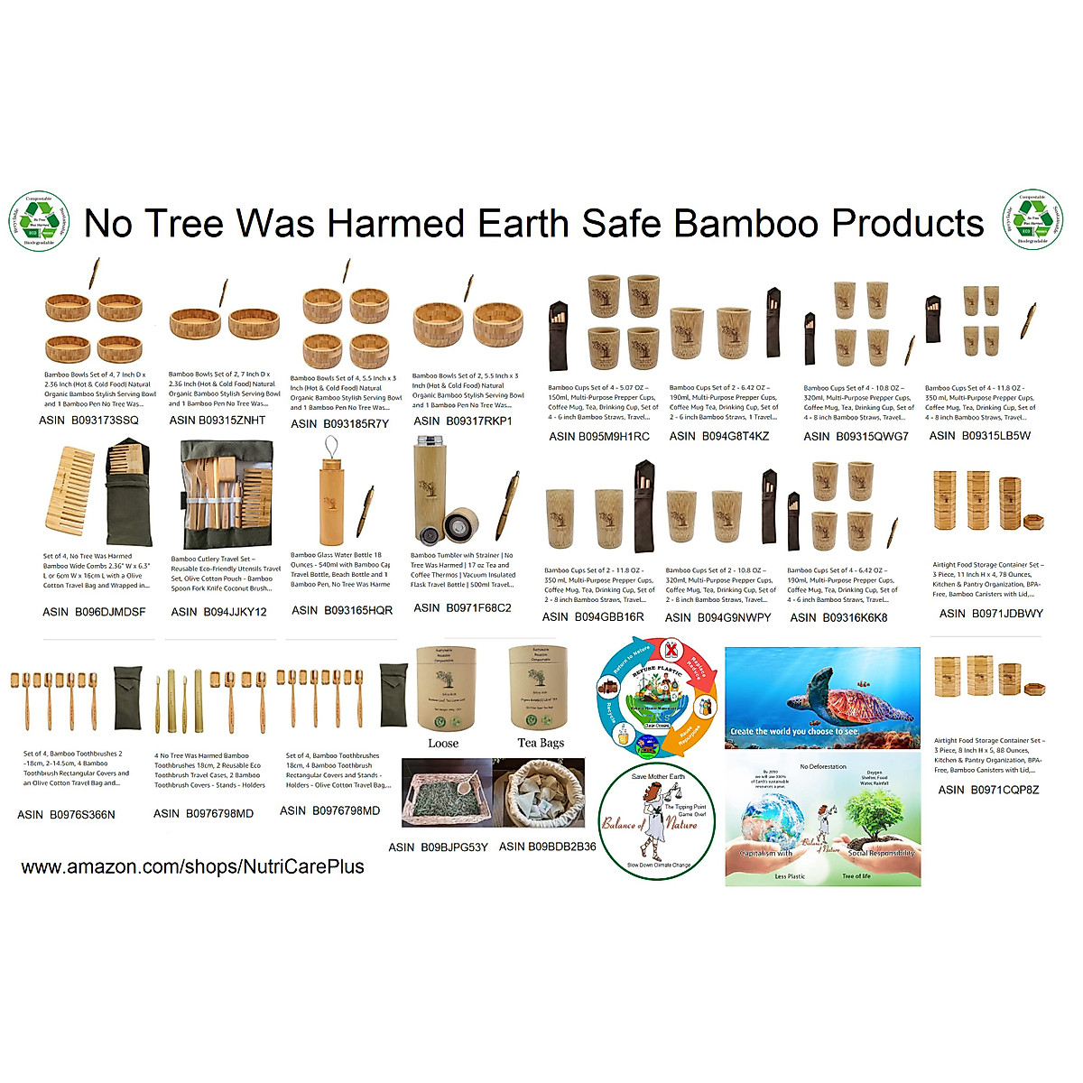 No Tree Was Harmed Set of 4, Bamboo Toothbrushes 2-18cm, 2-16 cm, 4 Bamboo Toothbrush Rectangular Covers and an Olive Cotton Travel Bag and Wrapped in Bamboo Kraft Paper – (4-18cm 4 - Covers 1 Pouch)