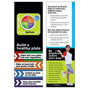 100 Nutrition Bookmarks | USDA MyPlate Bookmark | 2 ½” x 7 ½”, 100 per Package, 2-Sided