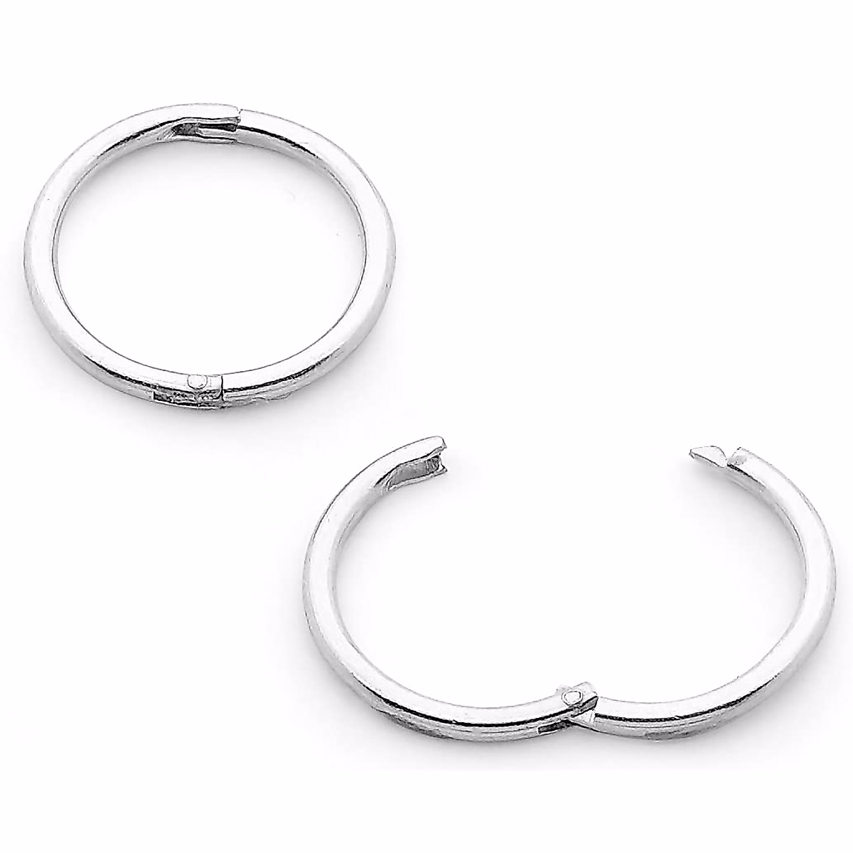 365 SLEEPERS Sterling Silver Unisex Hinged Hoop Nose Helix Tragus Lip Ring Sleeper Earrings - Hand Made In Australia - Nickel Free Hypoallergenic - 8mm - 10mm - 12mm