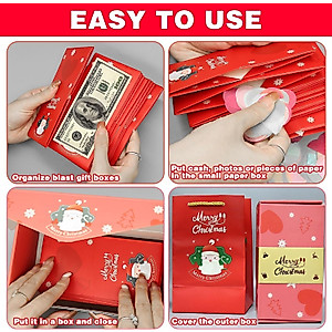 Surprise Gift Box Explosion - 2024 Newly Merry Christmas Surprise Gift Boxes, Pop-Up Explosion Gift Box, Unique Folding Bouncing Red Envelope Gift Box, Christmas Birthday Surprise Blast Gift Boxes (Red，12 Bouncing Boxes)