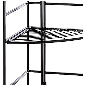Convenience Concepts Xtra Storage 5 Tier Folding Metal Corner Shelf, Black