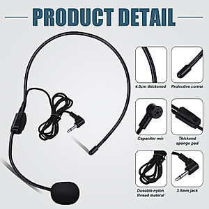 Copkim Wired Microphone with 3.5mm Jack, Comfortable Design, Ideal for Cosplay, Singing, and Speaking