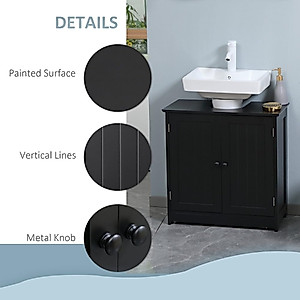 24" Under Sink Storage Cabinet for Pedestal Sink, Under Sink Bathroom Cabinet with 2 Doors and Shelf, Pedestal Sink Bathroom Vanity Furniture,Bathroom Cabinet Great Storage Option for a Pedestal Sink