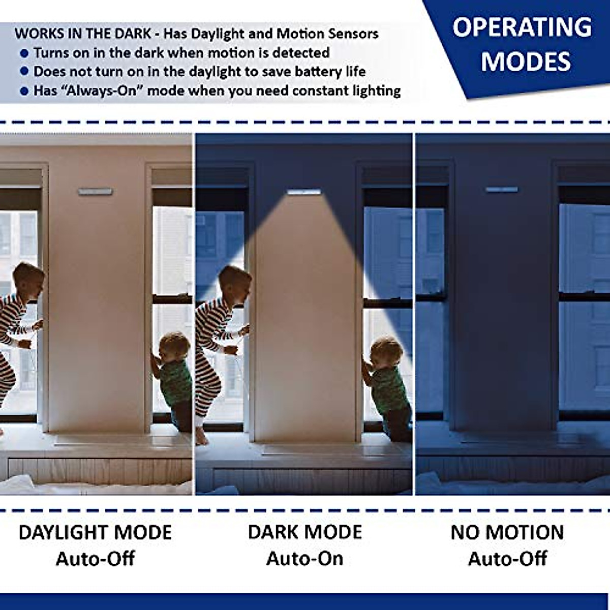 VYANLIGHT Motion Activated Light, Wireless LED Lights with 30 LEDs, Built-in Battery, and 4-Modes, Stick-On Anywhere Magnetic Night Light Bar for Closet Hallway Stairway, Dimmable LED, 1 Pack