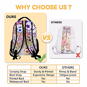 COOPASIA Soccer Backpack for Girls Boys, 16 Inch Soccer Theme Bookbag with Adjustable Straps, Lightweight, Durable, School Bag with Large Capacity