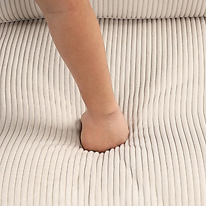 HanStrong Modular Sectional Sofa Couch Convertible L Shaped Corner Sofa Upholstered Couch with Ottoman for Living Room Apartment Office, Beige