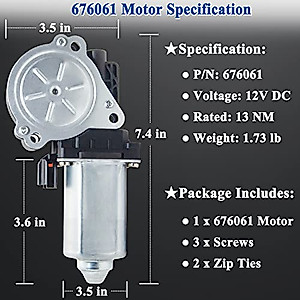 676061 RV Stair Entry Step Motor Compatible with Kwikee Step Motor and Lippert Motor Components, Replace 379147, 1101428, 214-1001, 366043, 369506 Includes 3 Screws and 2 Zip Ties - 2 Years Warranty