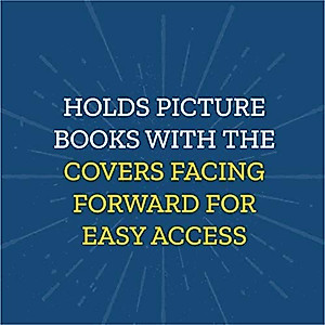 Really Good Stuff Large Plastic Book Organizer Bins, Dividers, Built-in Label Holder, 13.5” by 13.5” by 7.75” (Set of 4, Primary Colors) - For Picture Books, Large Reference Books in Classroom or Home