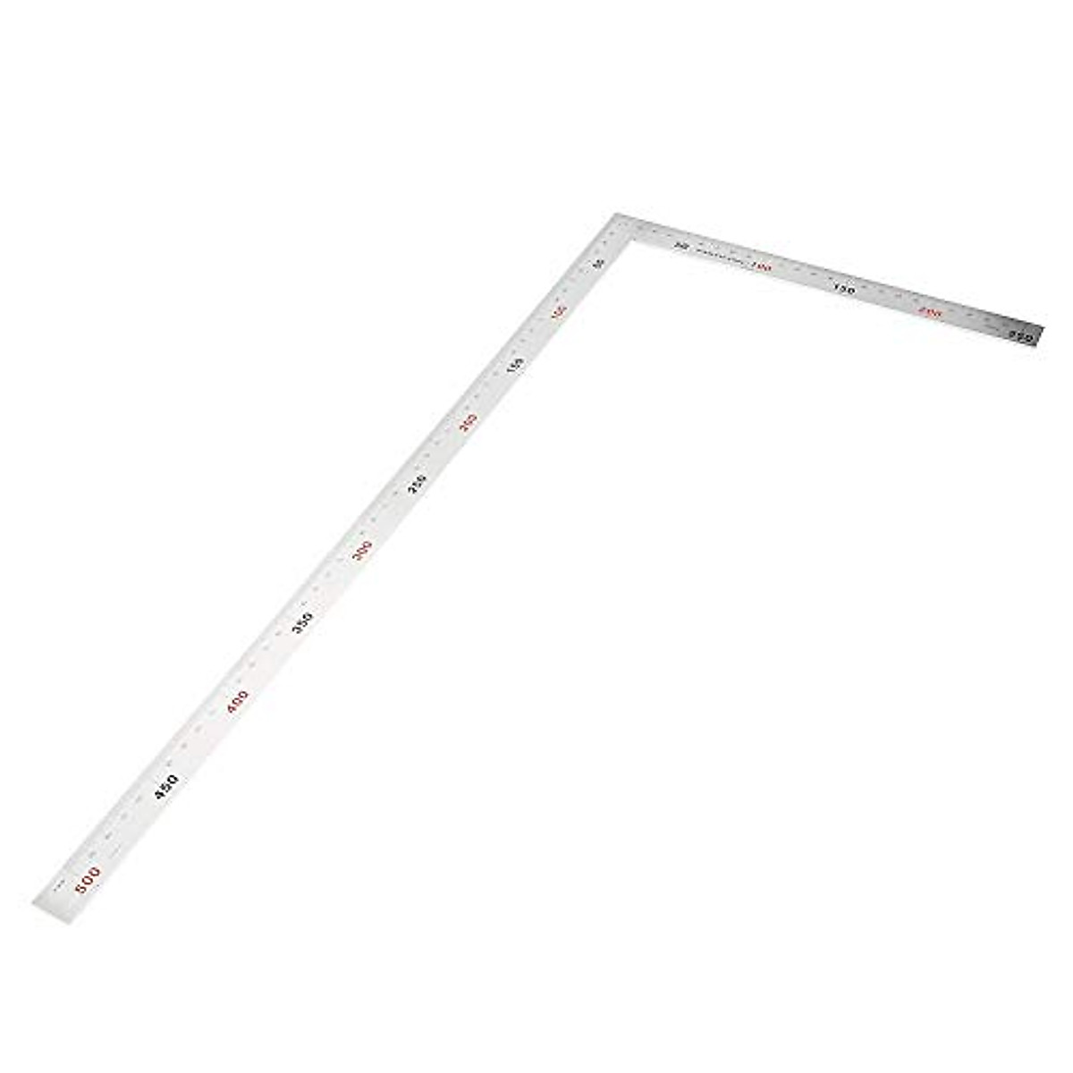Oumefar L-Shaped Framing Square Stainless Steel 90 Degree Right Angle Square Ruler Carpenter Square Metal Ruler Measurement Square Tool L Shape Ruler Metal Square(500mm*250mm)
