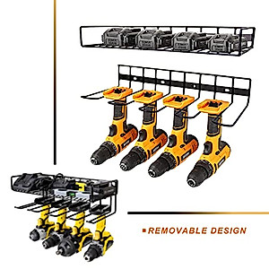 KENNEDICH Power Tool Organizer, Heavy Duty Tool Storage Holder, Wall Mounted Tool Kit Organizer Shelf for Cordless Drills, Handheld Power Tools Utility Racks for Men Dad