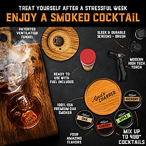 Cocktail Smoker Kit with Torch & Wood Chips (Butane Included) + Whiskey Infusion Kit Bundle for Whiskey, Bourbon, and Vodka for Men and Women.