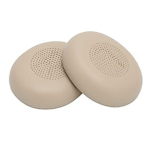 plplaaoo Headphone Pads,Headphone Replacement Ear Pads,Headphone Cushion Replacement Soft Protein Leather Memory Foam Noise Isolation Ear Cushion for Jabra Elite 45h Headphones(Gold)