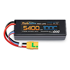 Powerhobby 3s 11.1v 5400mah 100c lipo Battery w XT90 Plug Hard Case (2 Pack) Fits : Arrma Kraton Nero Tyhpon Senton Tailon Outcast FAZON