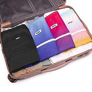 WANDF Drawstring Backpack String Bag Sackpack Cinch Water Resistant Nylon for Gym Shopping Sport Yoga (Black)