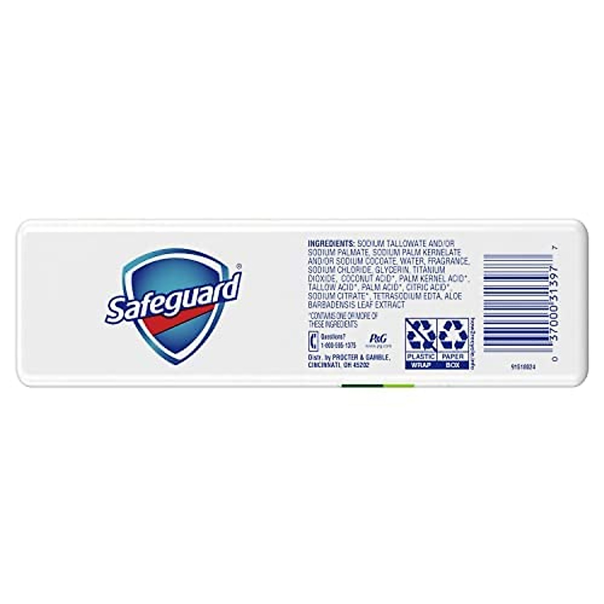Safeguard Deodorant Bar Soap, Washes Away Bacteria, White with Touch of Aloe, 3.2 Oz Bars (Pack of 6, total of 48 Bars)