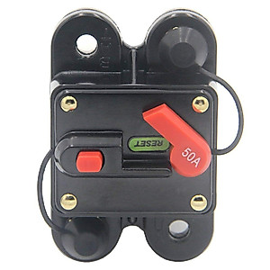 ANJOSHI Circuit Breaker 50amp 50A-300A with Manual Reset Home Solar System Fuse Holder for Car Audio and Amps Protection 12V-48V DC Reset Fuse Inverter Replace Fuses