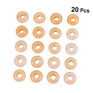 Gemstone Bracelet 20pcs Agate Jewelry Necklace Beads Loose Chakra Beads Gemstone Donut Beads Natural Beads Beading Kits Jewelry Beads DIY Beads Beaded Semi-precious Stones